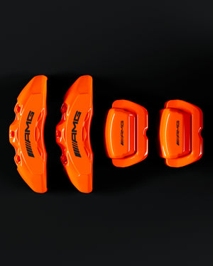 Custom Brake Caliper Covers for Mercedes-Benz E 63 AMG in Orange Color